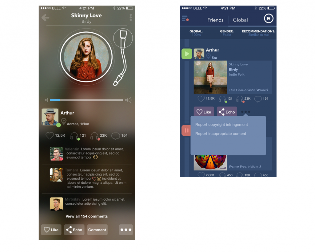 Case Study: Echo. UI/UX Design for Music Application