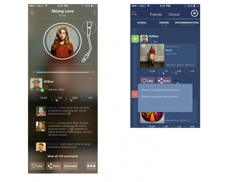 Case Study: Echo. UI/UX Design for Music Application