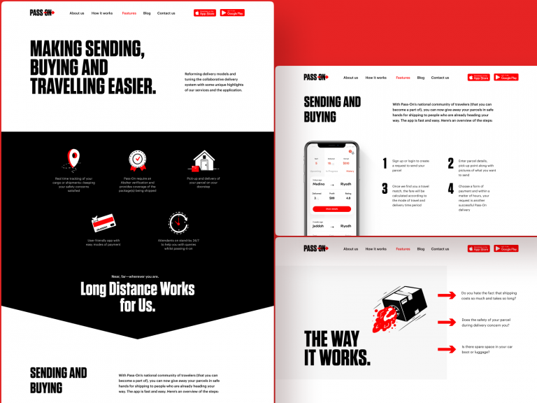 Case Study: Pass-On. Landing Page Design for Delivery App