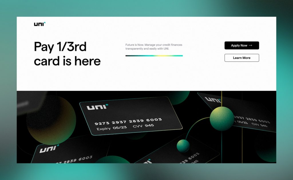 Case Study: Uni. Landing Page Design for Fintech Service