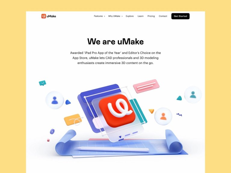 Case Study: uMake. Branding and Website for 3D Design Tool