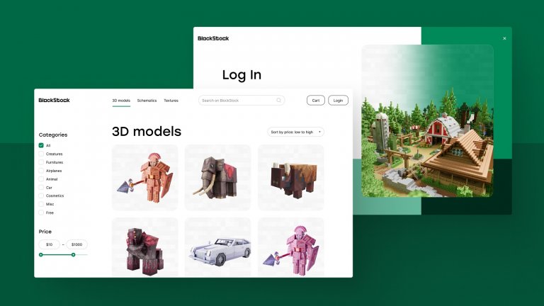 Case Study: BlockStock. Brand Identity and Website for Minecraft Models ...