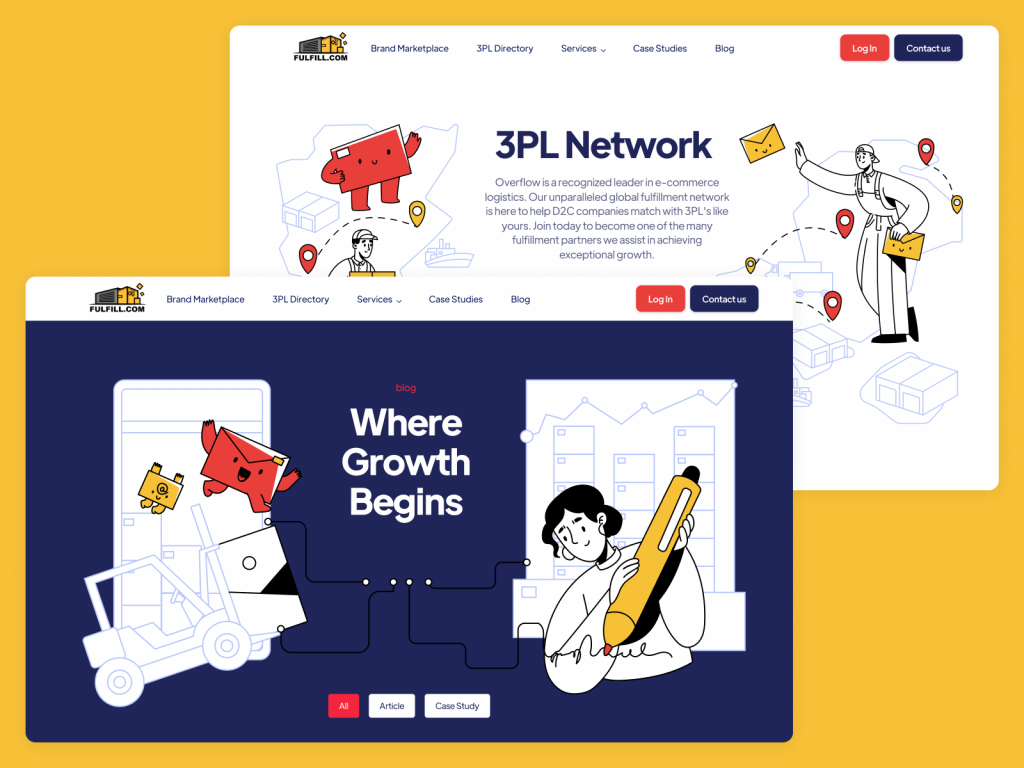 Case Study: Fulfill. Illustrations and Web Design for 3PLs Marketplace ...