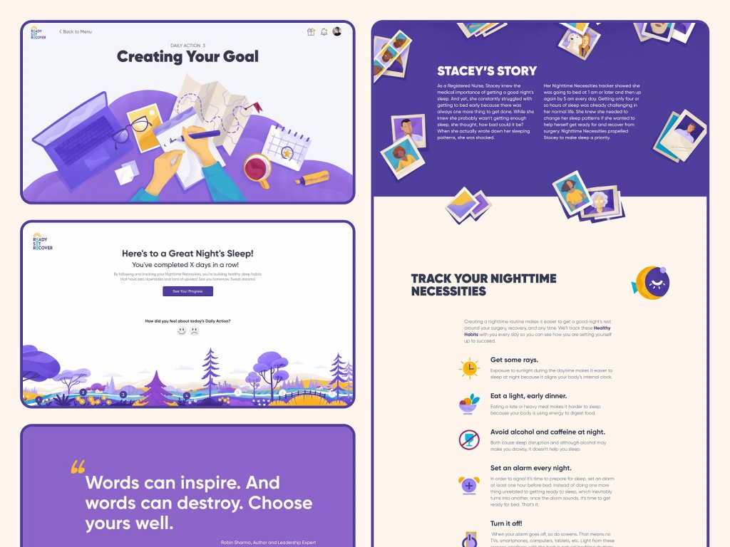 Case Study: Ready Set Recover. Illustrations and Website for Health ...