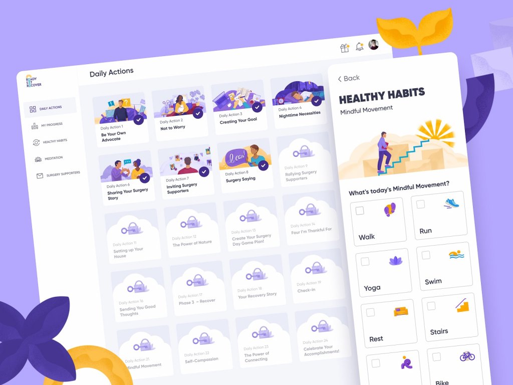 Case Study: Ready Set Recover. Illustrations and Website for Health ...