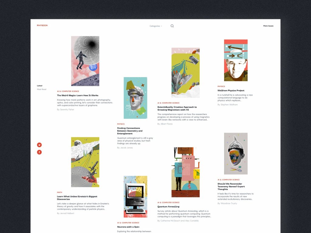 Case Study: Physica Magazine. Web Design and Graphics for Scientific Blog