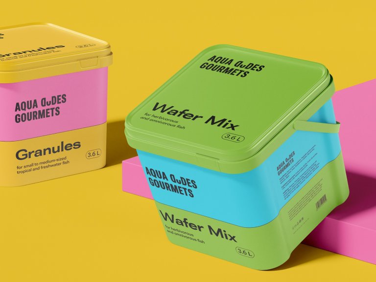 Case Study: Aqua Dudes. Cartoonish Packaging Design for Fish Food Brand