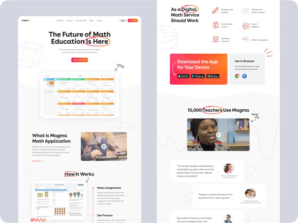 Case Study: Magma Math. Web Design for Educational Platform