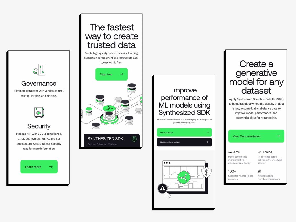 Case Study: Synthesized 2.0. Web Design for High-quality Synthetic Data Platform
