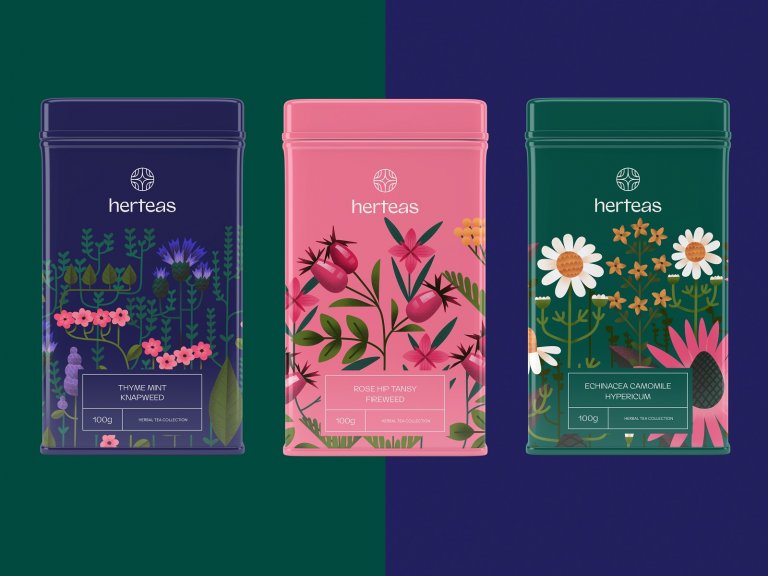 Case Study: Herteas. Packaging Design for Herbal Tea Brand