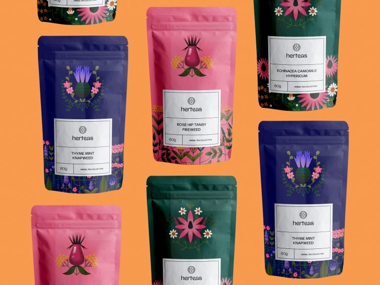 Case Study: Herteas. Packaging Design for Herbal Tea Brand