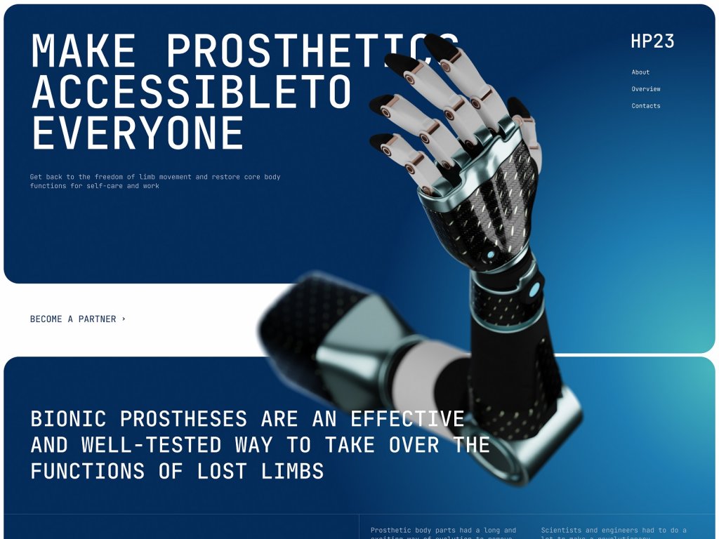 Case Study: HP23. Website and 3D Animation for Prostheses Producer