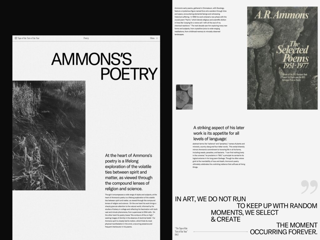 Case Study: Ammons' Poetry. Creating Website About Poet's Legacy